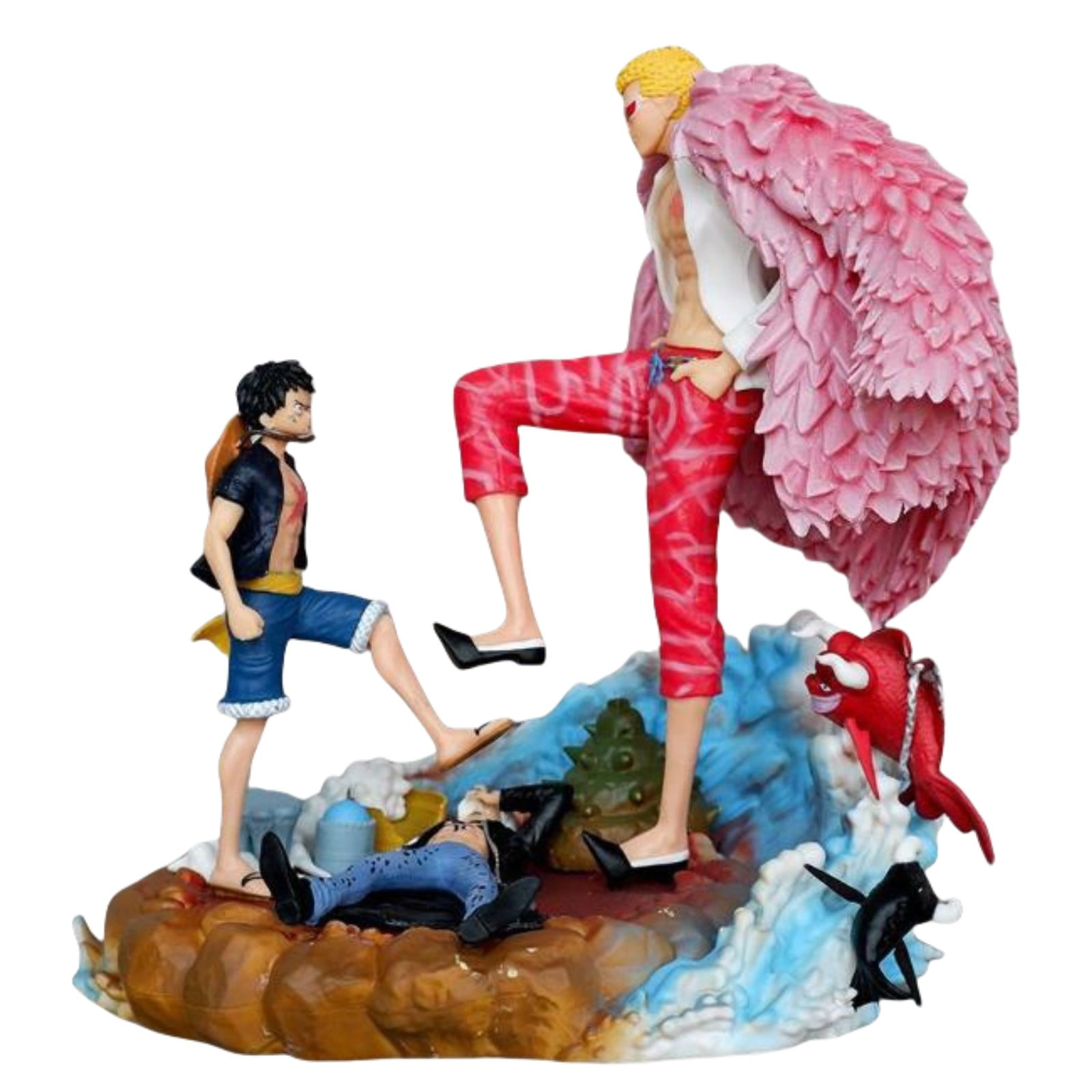 Anime Figures Fight Donquixote Doflamingo And Luffy Figure Dolls Static ...