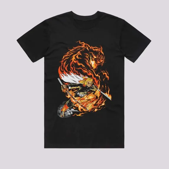 Reprint Rare Anime Flame Tiger T-Shirt Size S-5XL, Gift For Friends ...