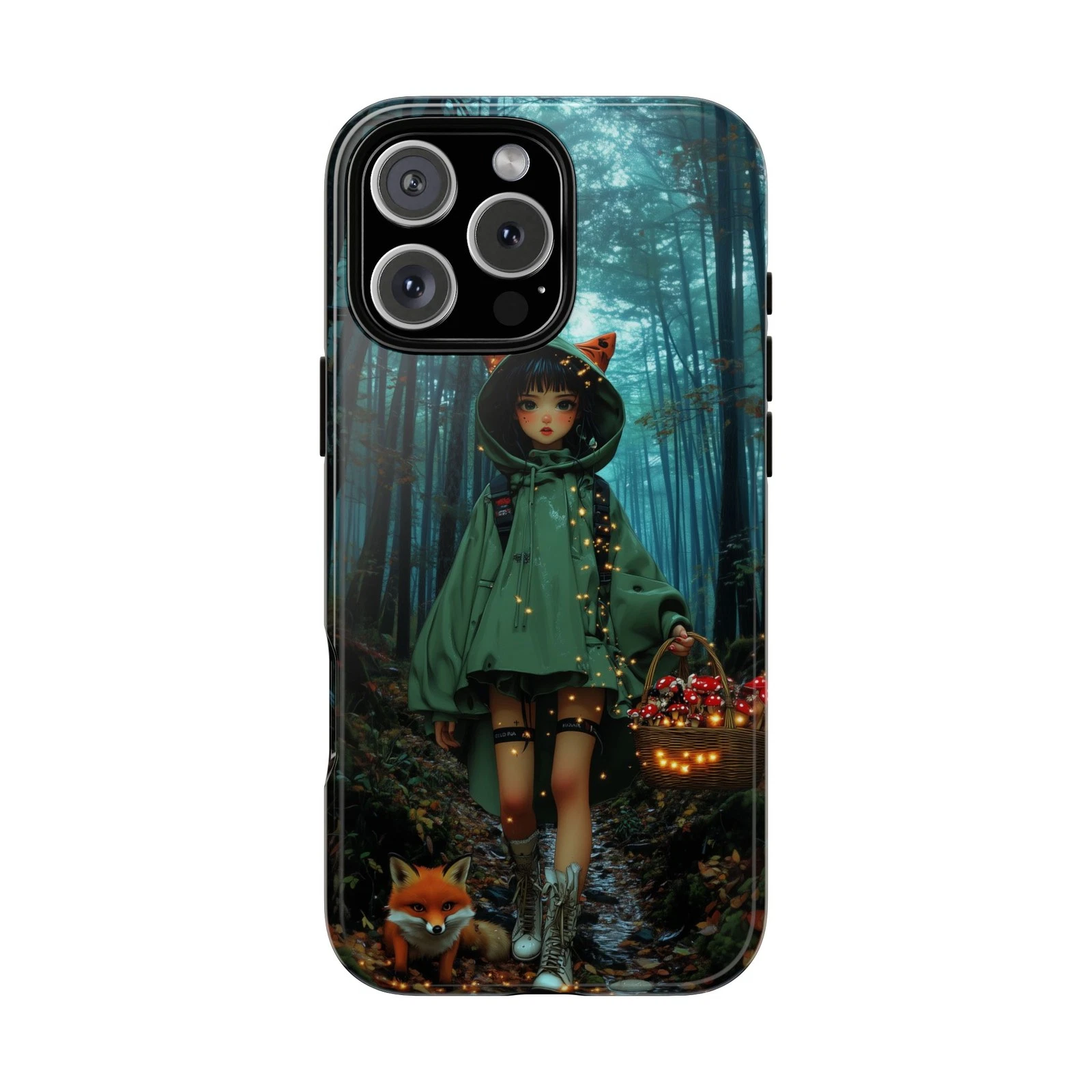 Anime Fox Girl Cottagecore Art Case for iPhone 17 to 11 Pro Max ...