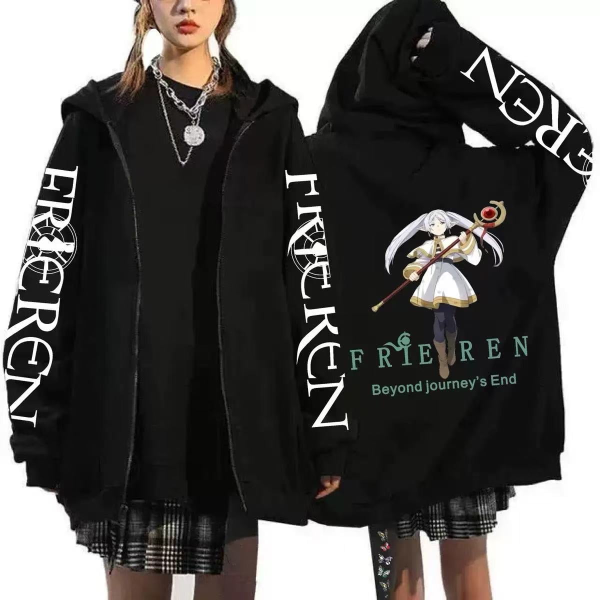 Anime Frieren Zip-Up Hoodie Women Men Hooded Sweatshirt Multiple styles ...