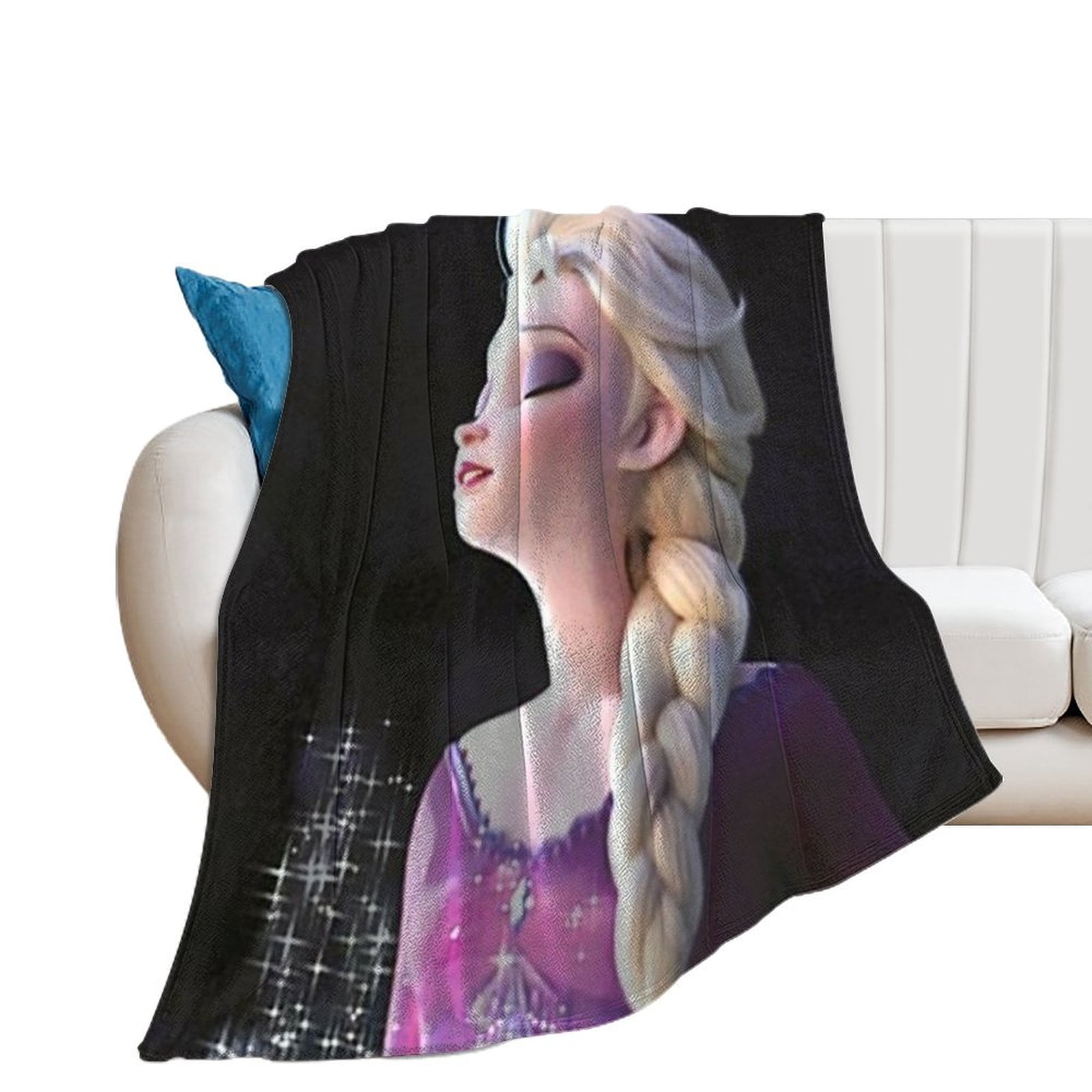 Anime Frozen Throw Blanket Pink Blanket Soft Flannel Throws for Girl ...