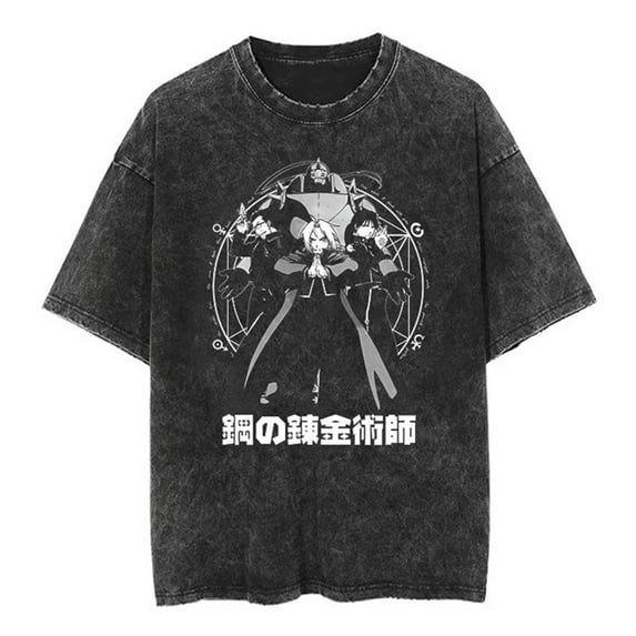 Anime Fullmetal Alchemist Casual T-shirt Streetwear Edward Elric Short ...