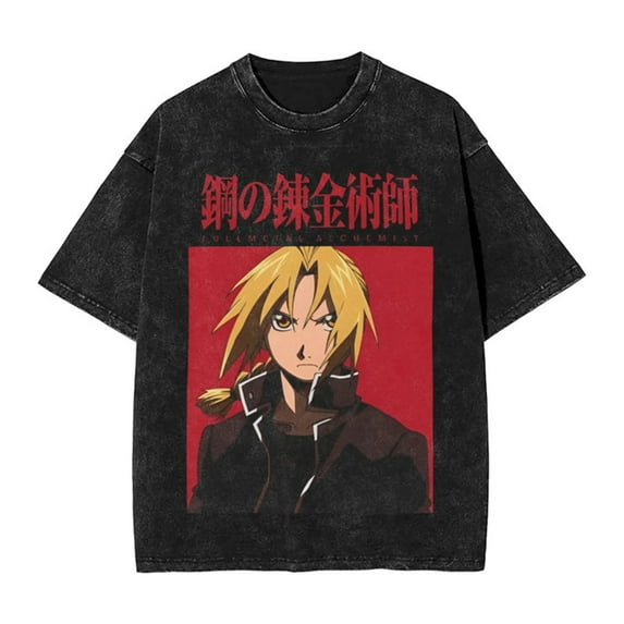 Anime Fullmetal Alchemist Casual T-shirt Streetwear Edward Elric Short ...