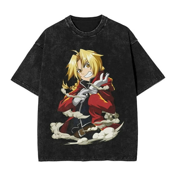 Anime Fullmetal Alchemist Casual T-shirt Streetwear Edward Elric Short ...