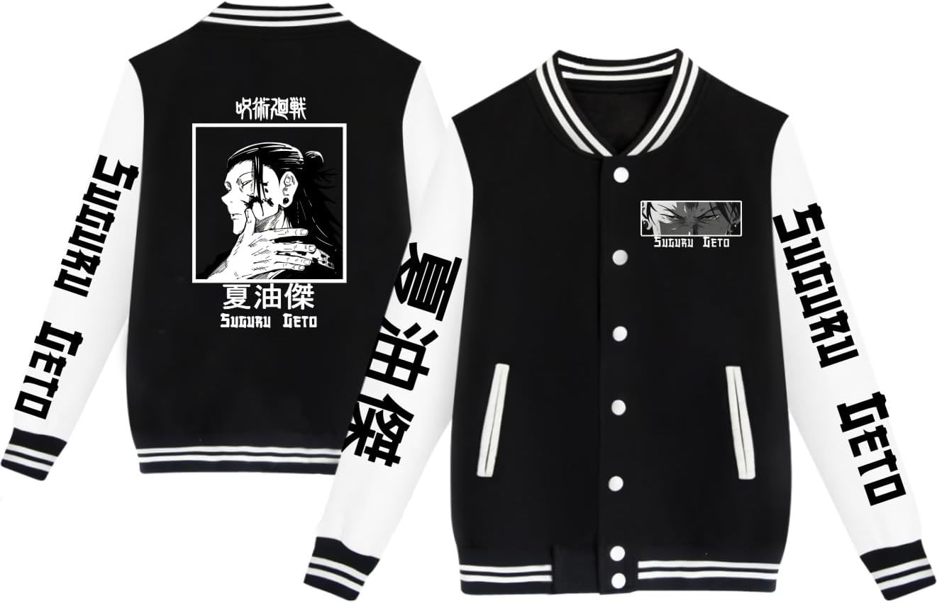 Anime Fushiguro Toji Baseball Jacket Warm Long Sleeve Casual Loose ...