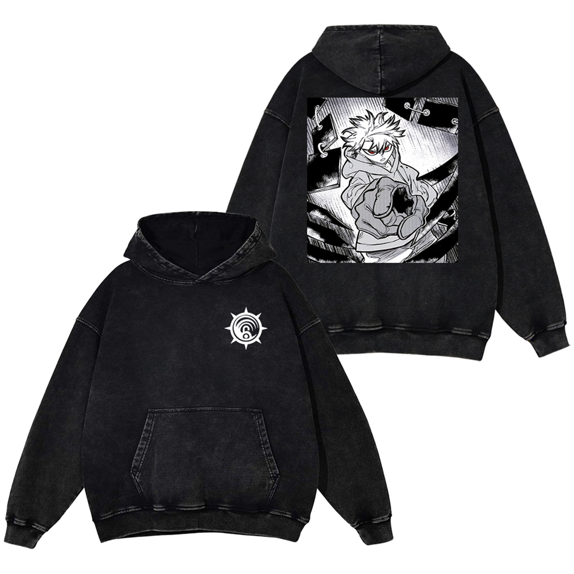 Anime Gachiakuta Rudo Hoodie Long Sleeve Women Men Cotton Acid Washed ...