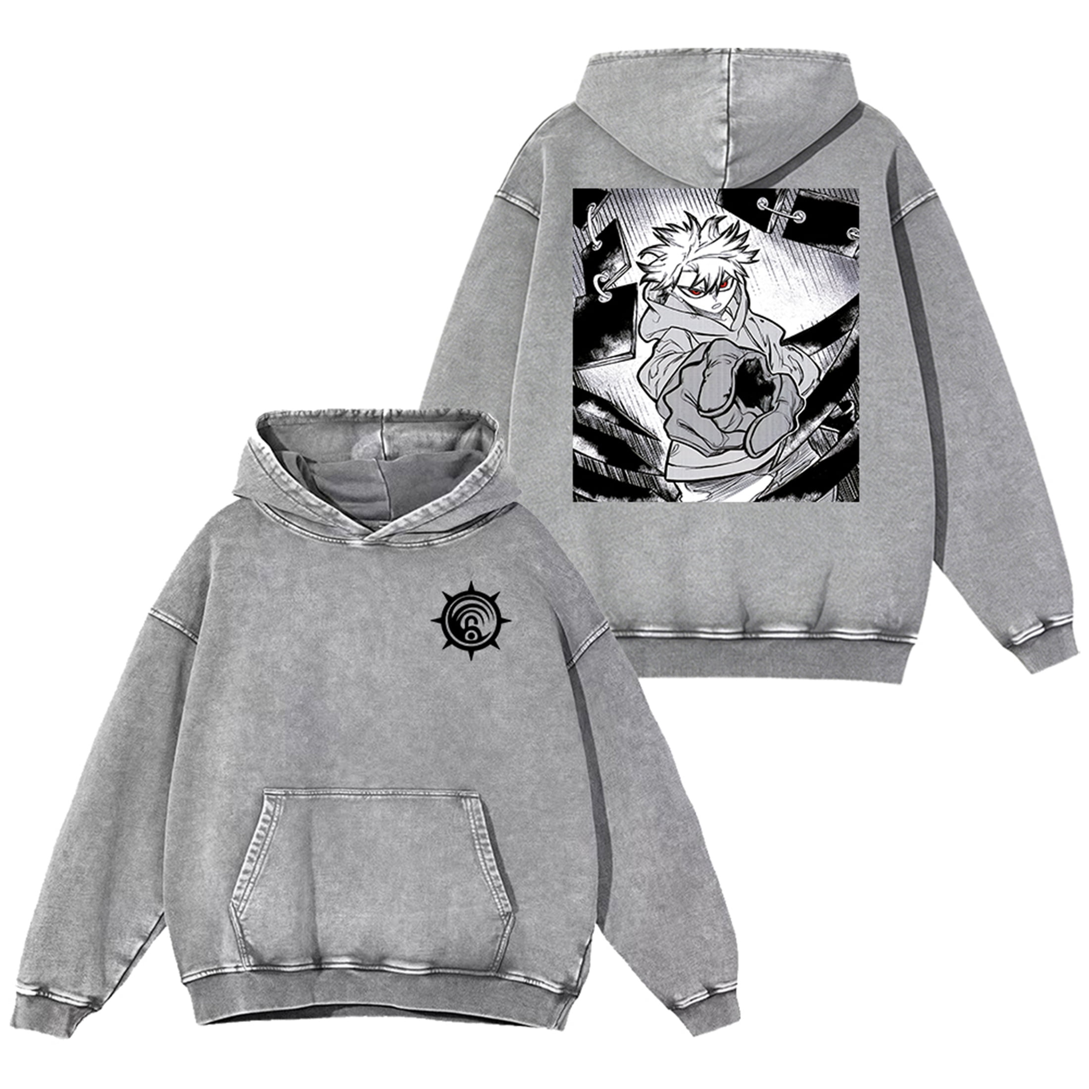Anime Gachiakuta Rudo Hoodie Long Sleeve Women Men Cotton Acid Washed ...