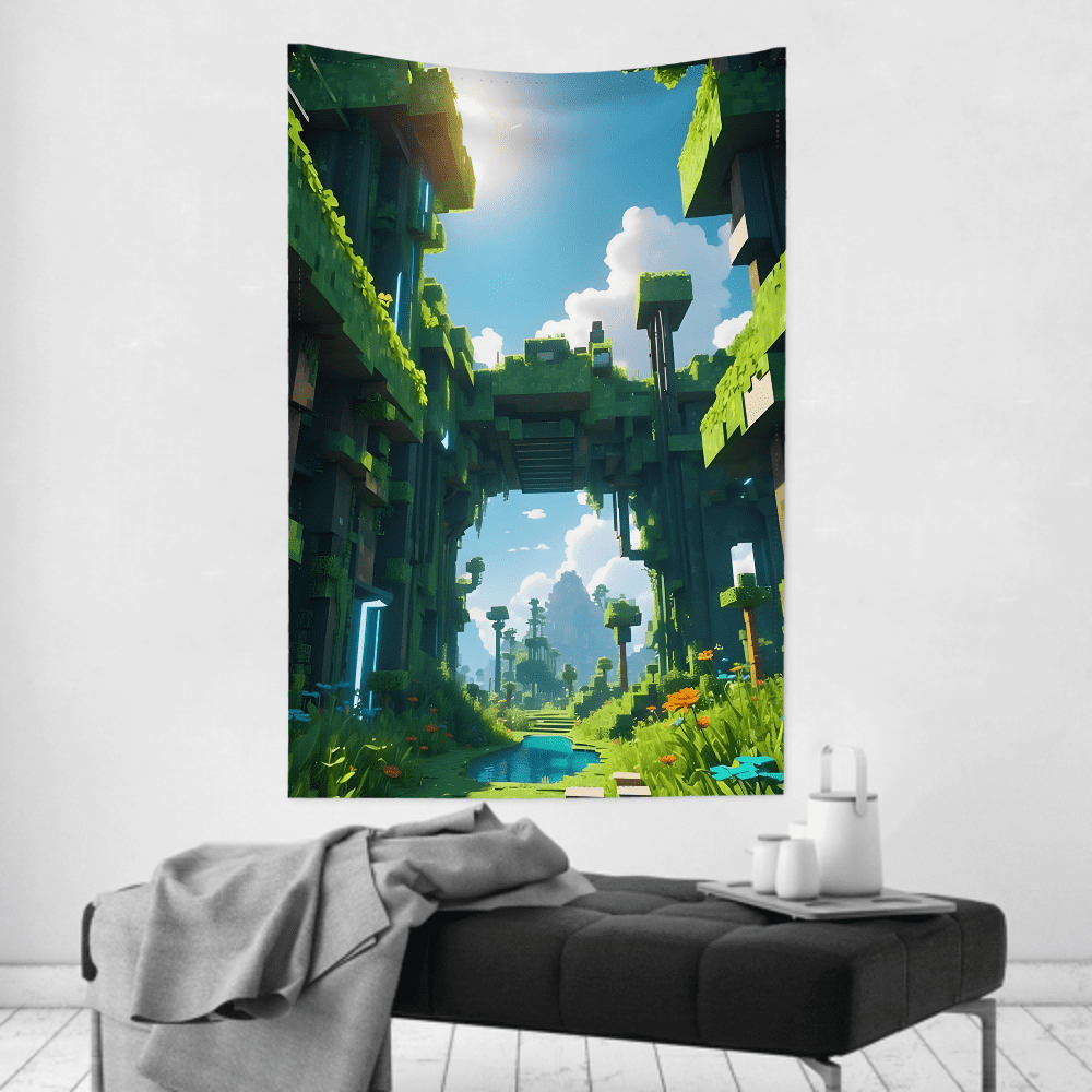 Anime Game HD M-MinecraftS Tapestry Room Decor Wall Cloth Party Hanging ...