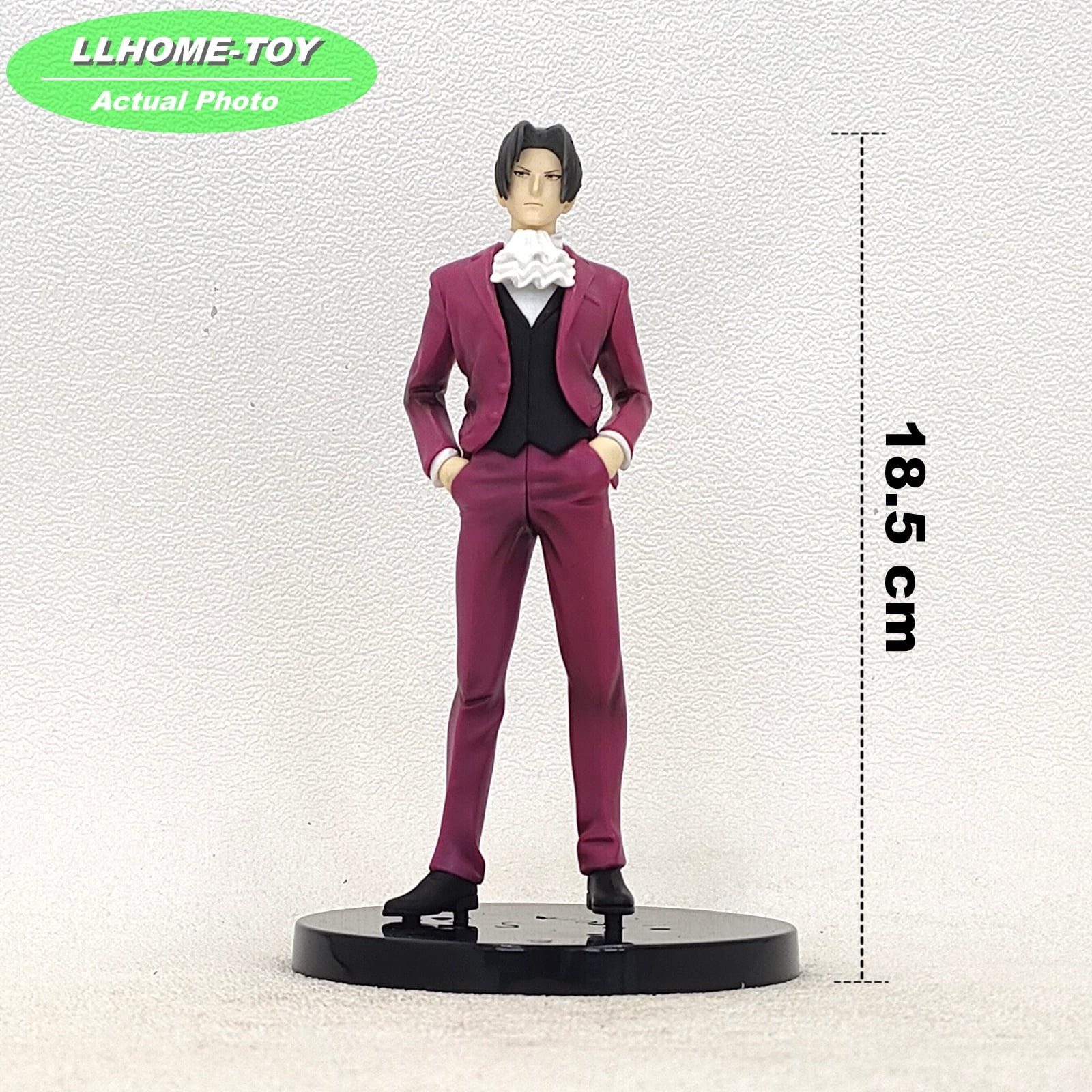Anime Game prosecutor Miles Edgeworth Stand Red Suit Figure Statue toy ...