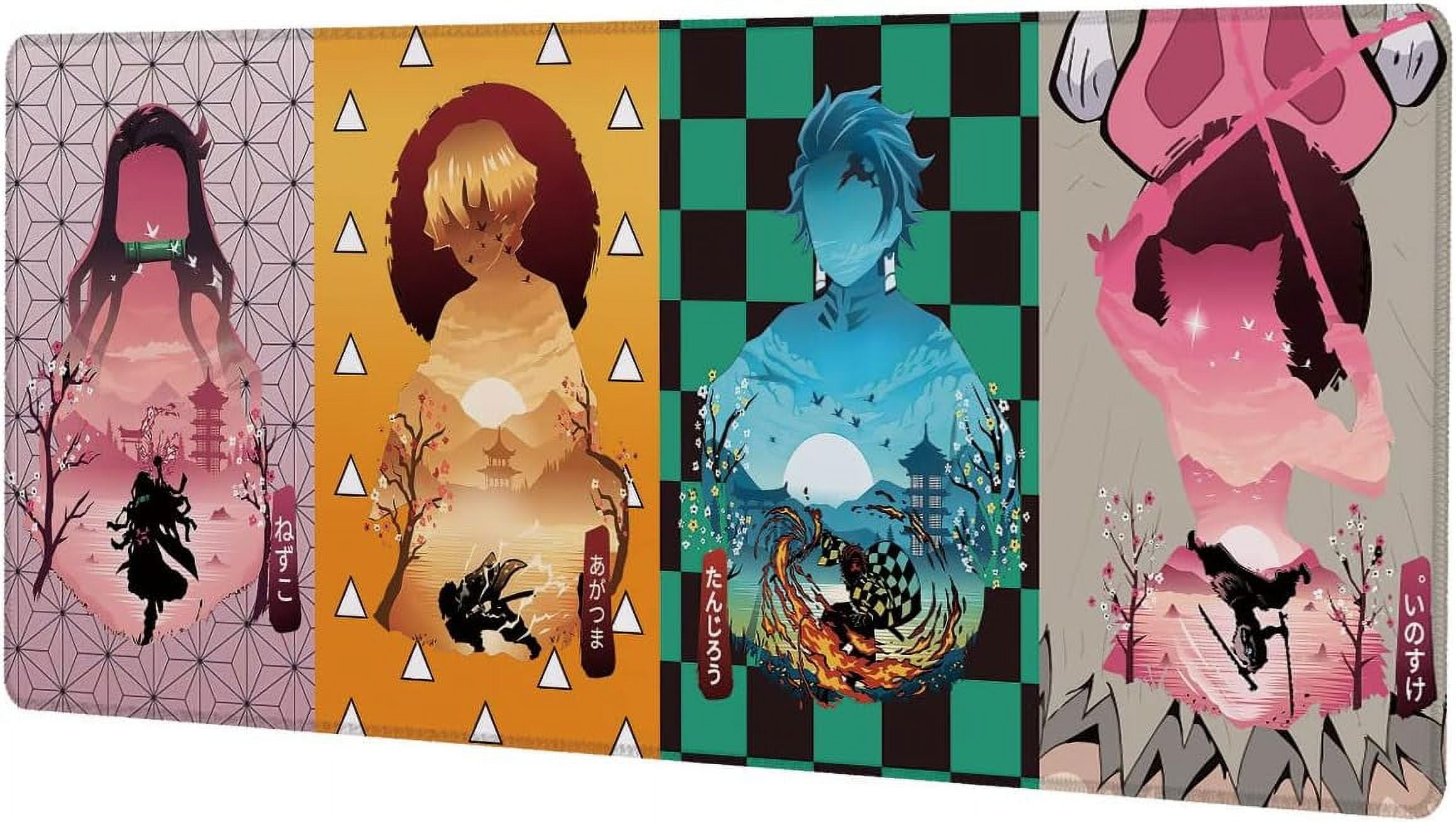Anime Gaming Large Mouse Pad, Anime Tanjiro Ne-zuko Zenitsu Computer ...