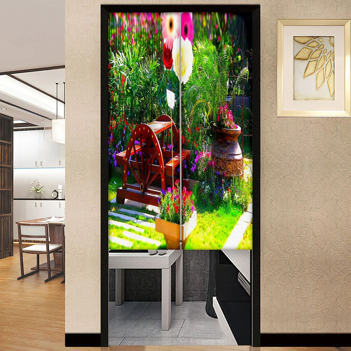 Anime Garden Nature Beautiful Door Curtain Dust Proof Living Room ...