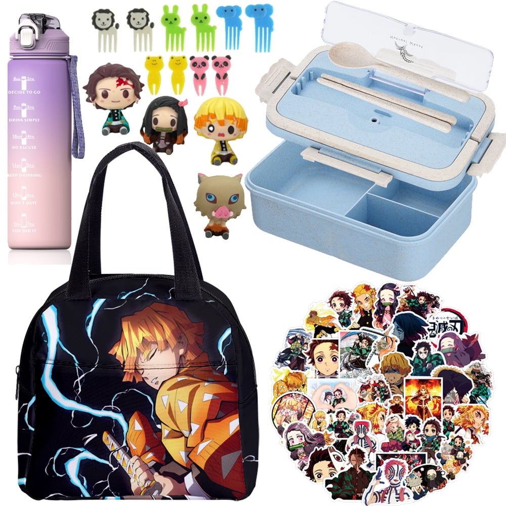 Anime Ghost Slayer Lunch Box Tote Bag with Bento Box for School Work ...