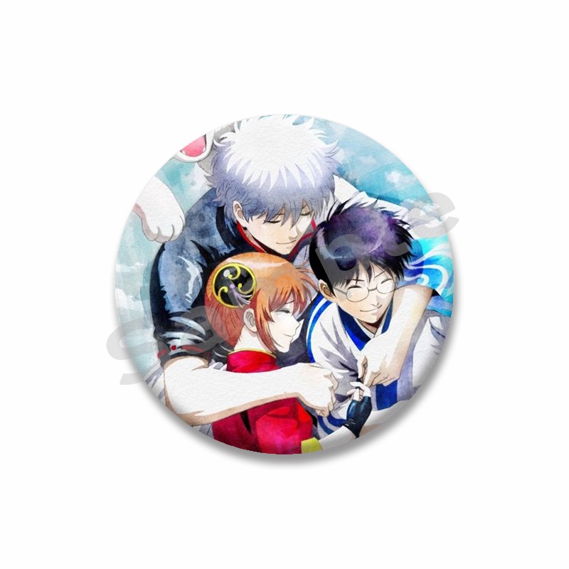 Anime GinTaMa Character Button Pins Sakata Gintoki Kagura Hijikata ...