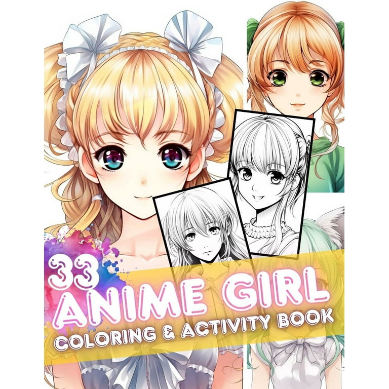 anime girl coloring for kids