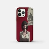 Anime Girl Art Phone Case Bold Red Portrait Style for iPhone 17 11 12 ...