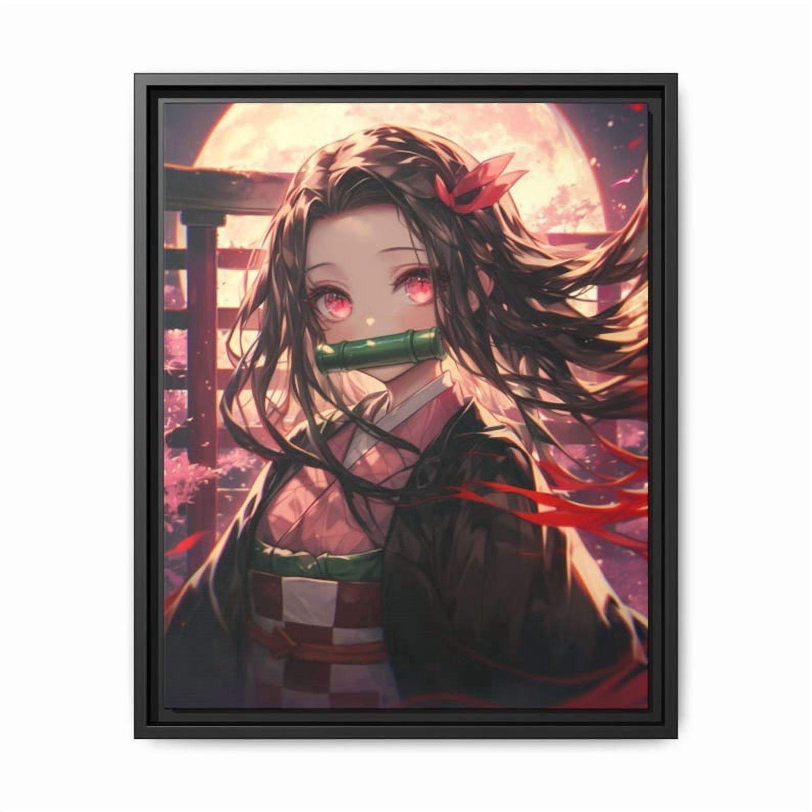 Anime Girl Bamboo Muzzle Character Wall Art Japanese Series Inspired ...