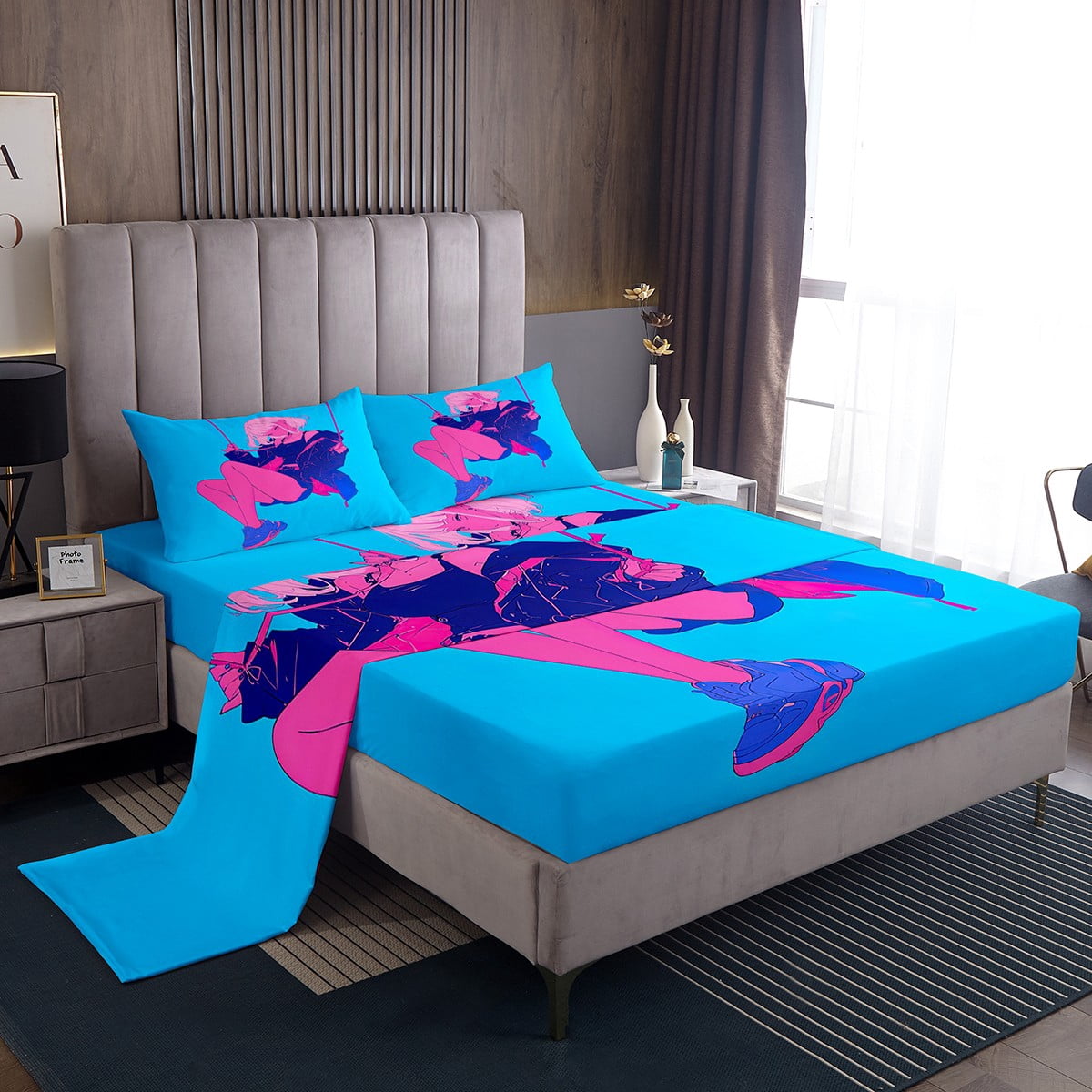 Anime Bed Sheets Set Modern Sheets,Cartoon Japanese Sheet Set King ...