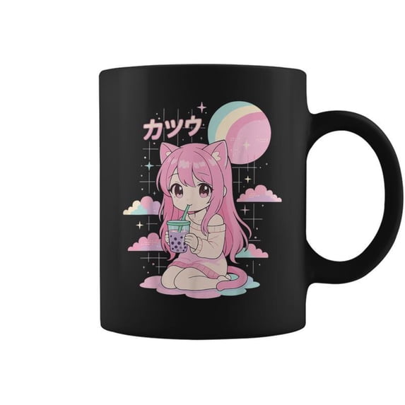 Anime Girl Boba Bubble Tea Kawaii Coffee Mugs - Walmart.com