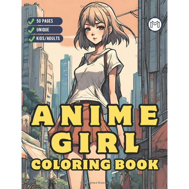 Anime Girl Coloring Book for Adults Kids Girls Boys Gift Anime Girl ...