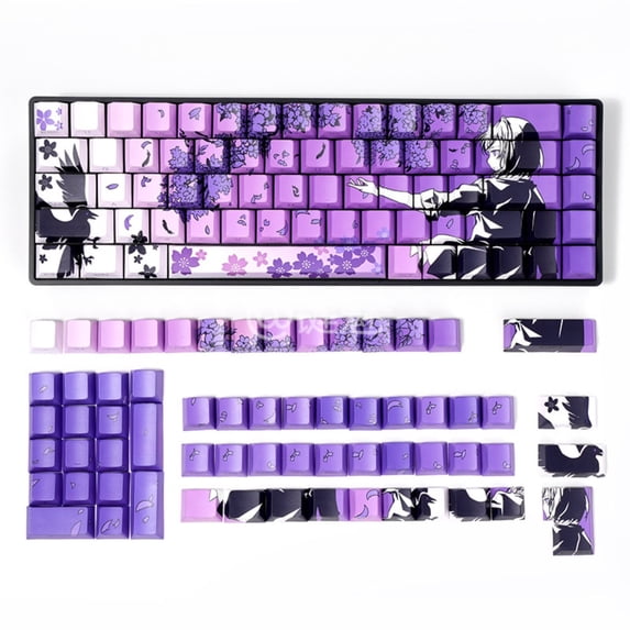 Anime Girl Gradient Keycap Set for Mechanical Keyboards, Cherry Profile ...