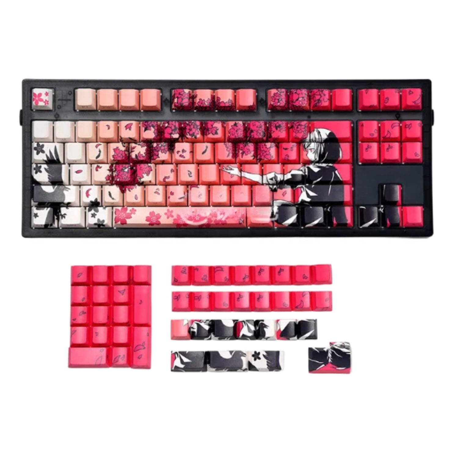 Anime Girl Gradient Keycap Set for Mechanical Keyboards, Cherry Profile ...