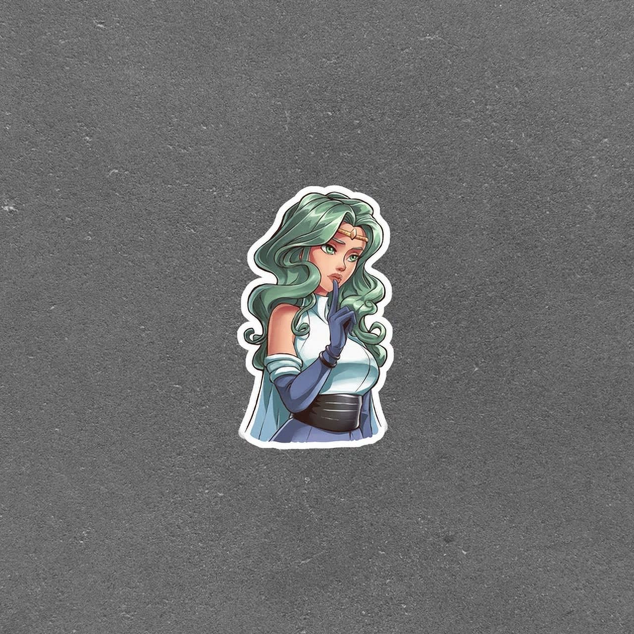 Anime Girl With Green Hair Vinyl Sticker - Cute Manga Character ...
