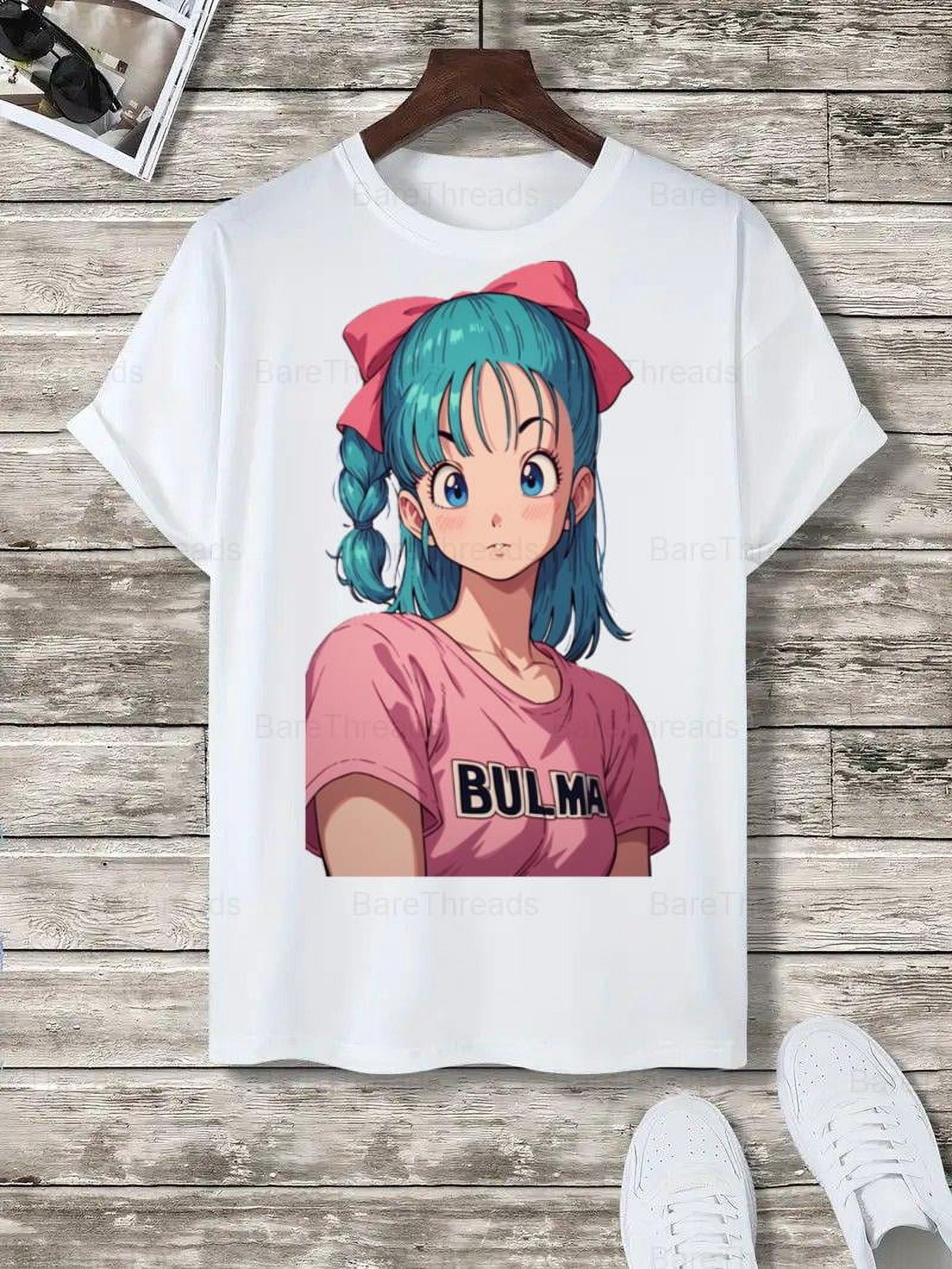 Anime Girl Portrait T-Shirt - Detailed Artistic Cartoon Style Design ...
