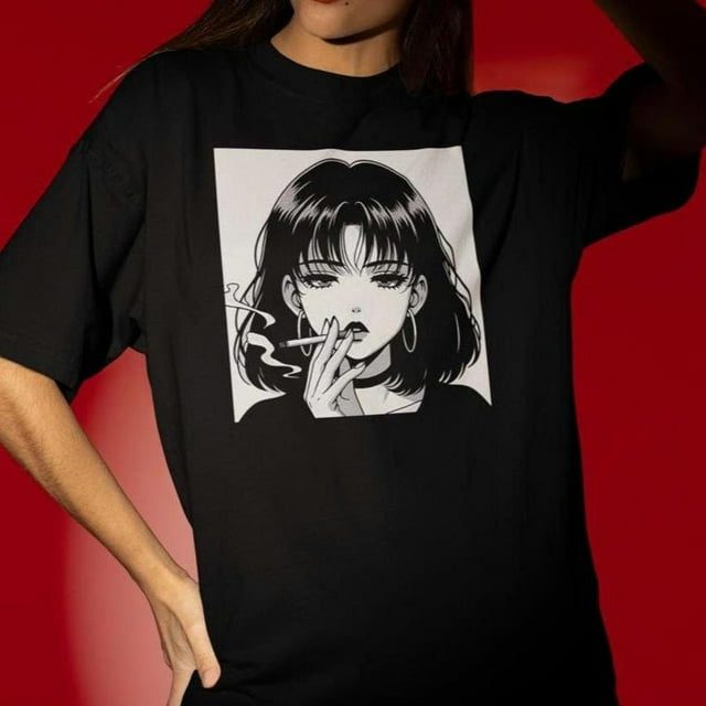 Anime Girl T-Shirt, Pastel Goth, Alt Anime 90's Grunge Aesthetic ...