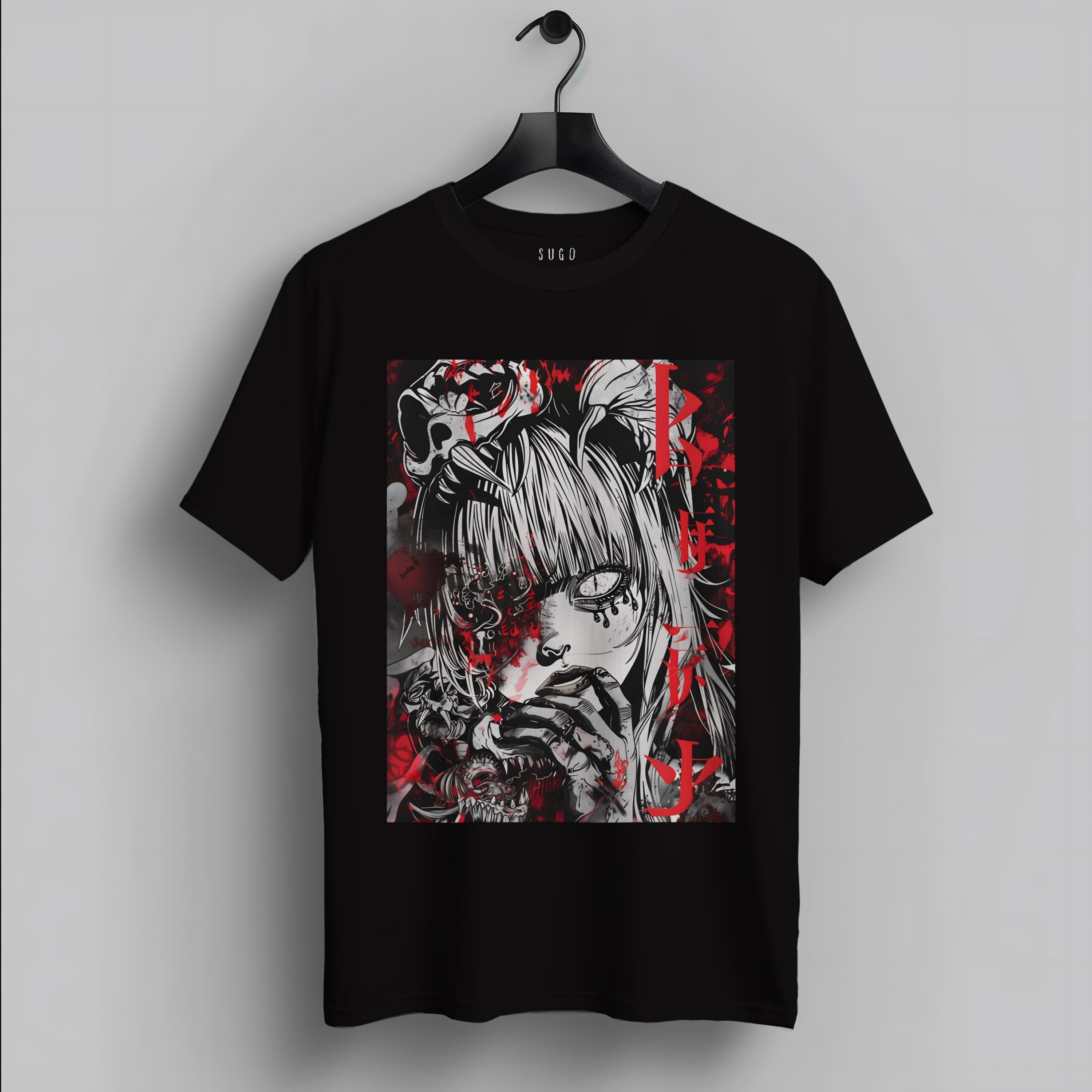 Anime Girl T-shirt – Harajuku Manga Style, Horror Japanese Streetwear ...