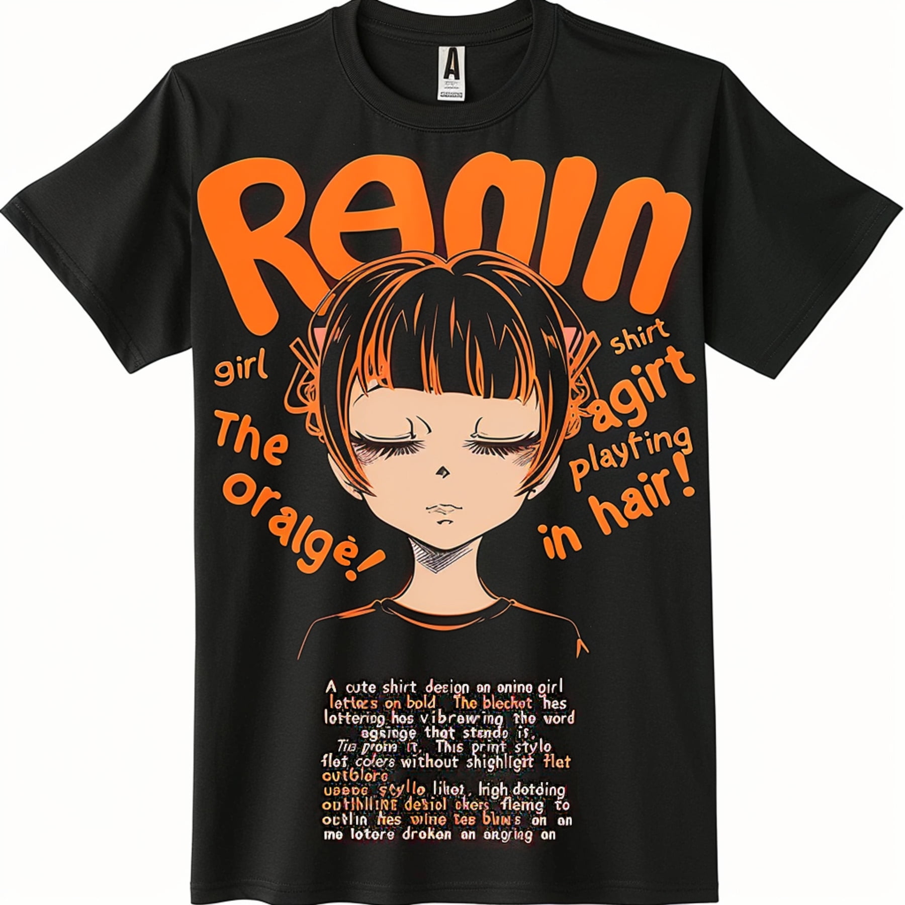 Anime Girl Vector Illustration TShirt REAMI NEW Hugh Design Vibrant ...