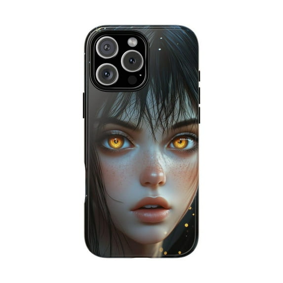 Anime Girl with Amber Eyes and Raven Graphic Case for iPhone 11,12,13 ...