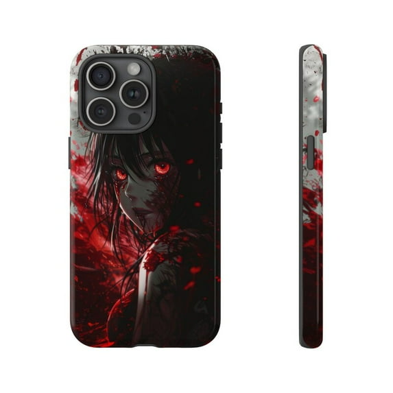 Anime Girl with Dark Red Eyes Graphic Phone Case for iPhone 11,12,13,14 ...