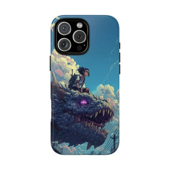 Anime Girl with a Ferocious Dragon Graphic Case for iPhone 11,12,13,14 ...