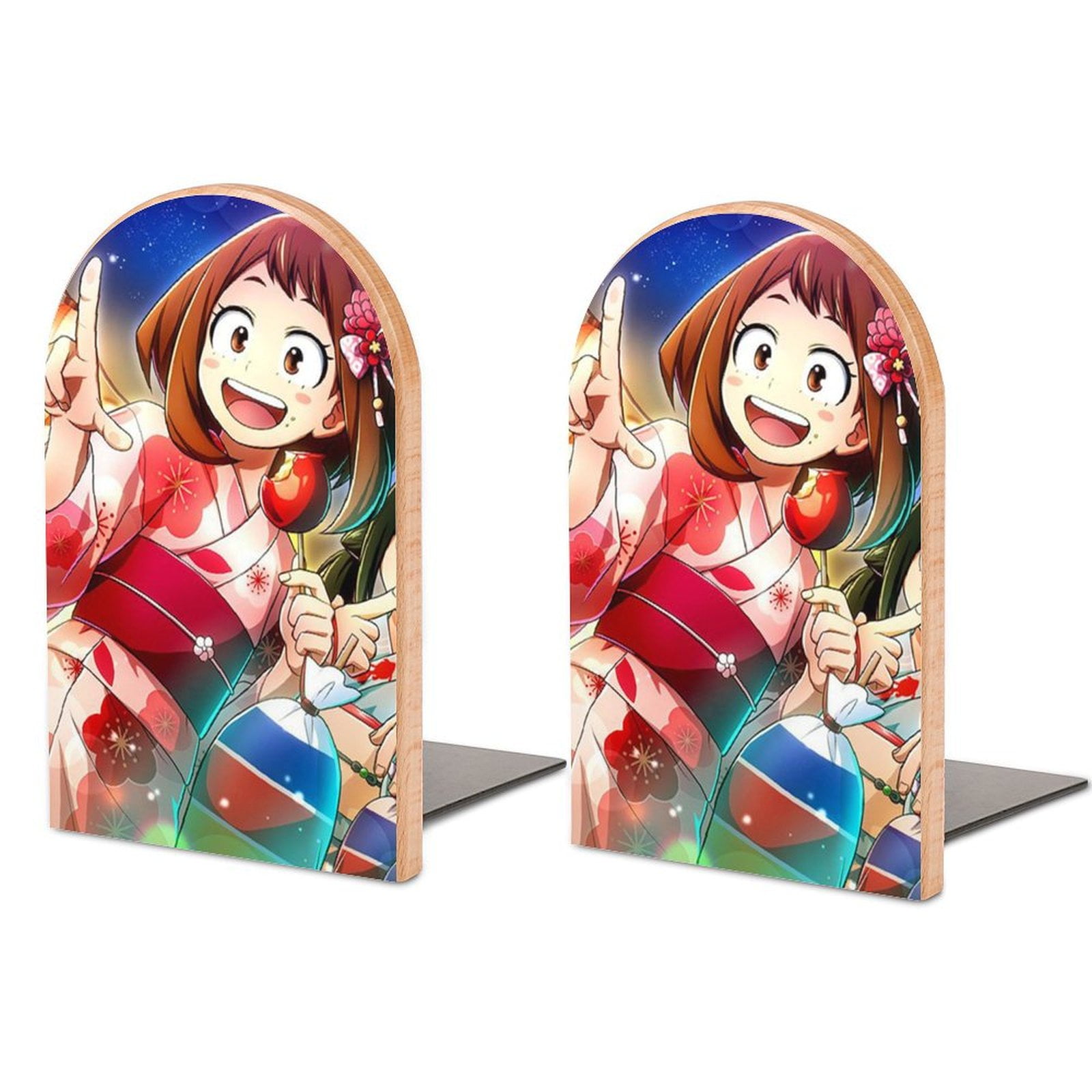 Anime Girls My Hero Academia Bookends Wood Book Divider Decor Shelves ...