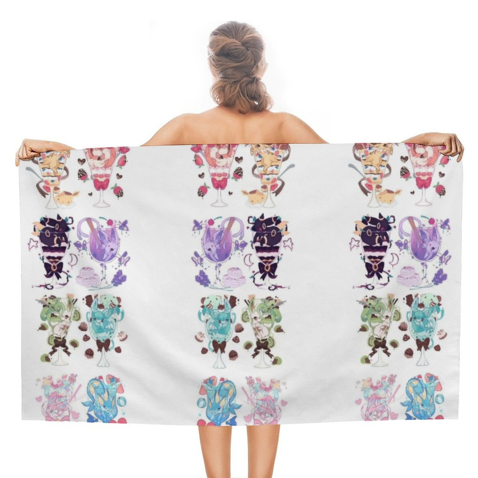 Anime Go Eevee Evolutions Beach Towel Blanket Oversized Pool Towel Sand ...