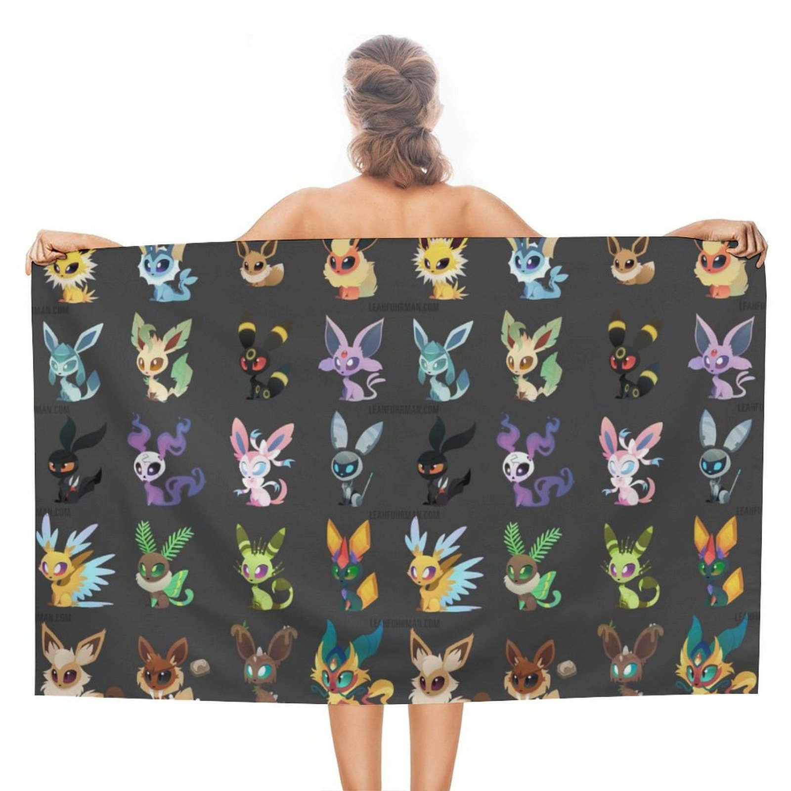 Anime Go Eevee Evolutions Beach Towel Blanket Oversized Pool Towel Sand ...