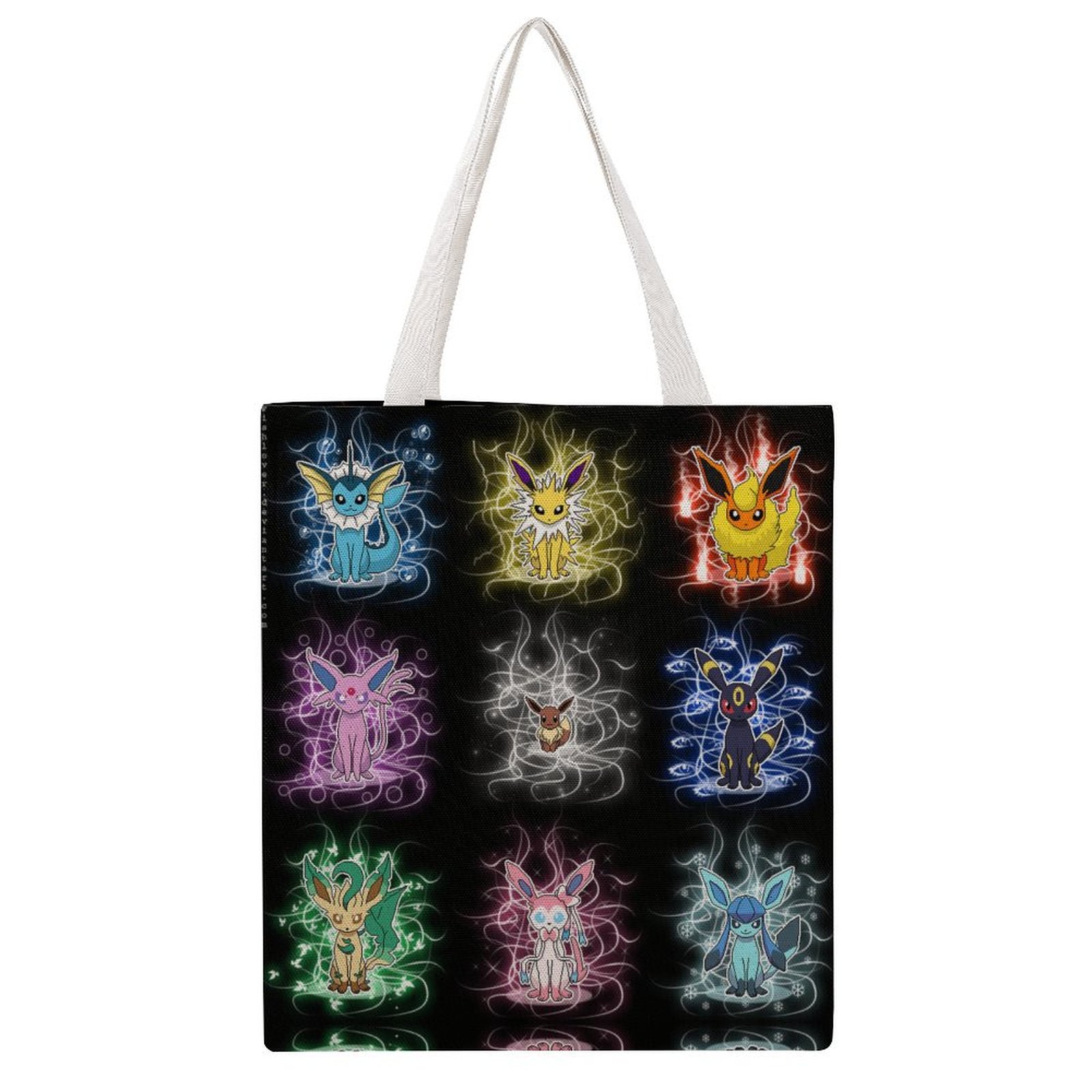 Anime Go Eevee Evolutions Canvas Tote Bag Reusable Tote Shoulder Bag ...