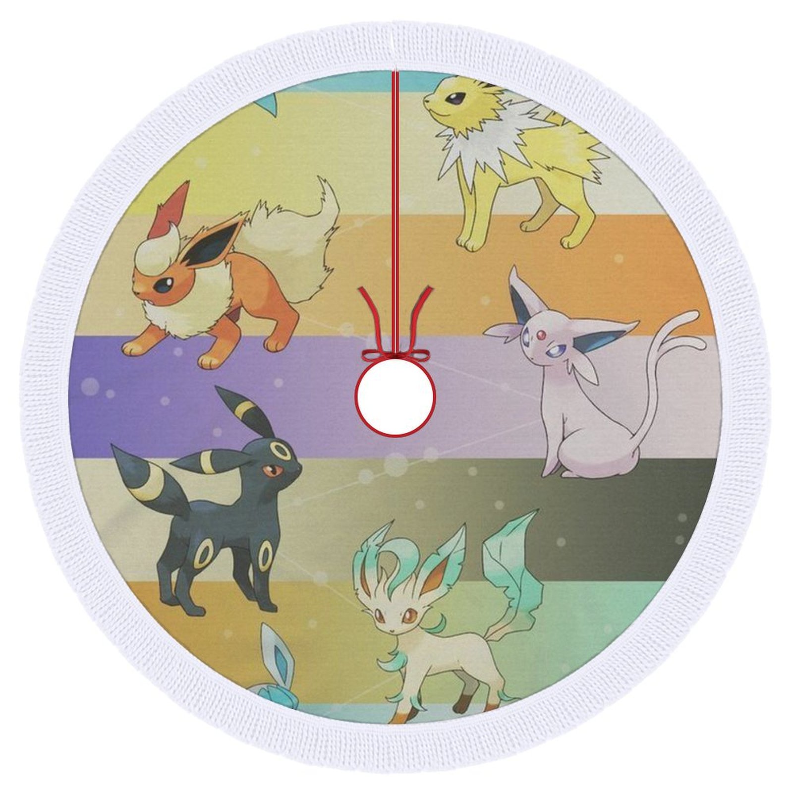 Anime Go Eevee Evolutions Christmas tree skirt Christmas tree mat with ...