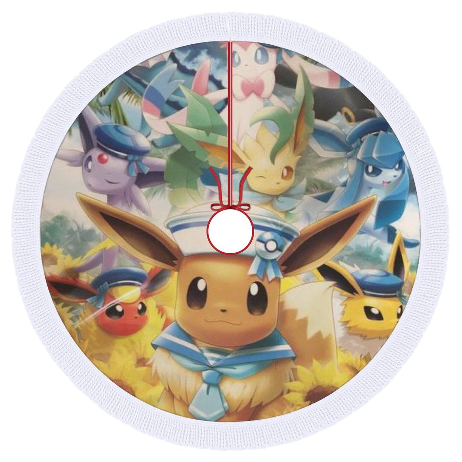 Anime Go Eevee Evolutions Christmas tree skirt Christmas tree mat with ...