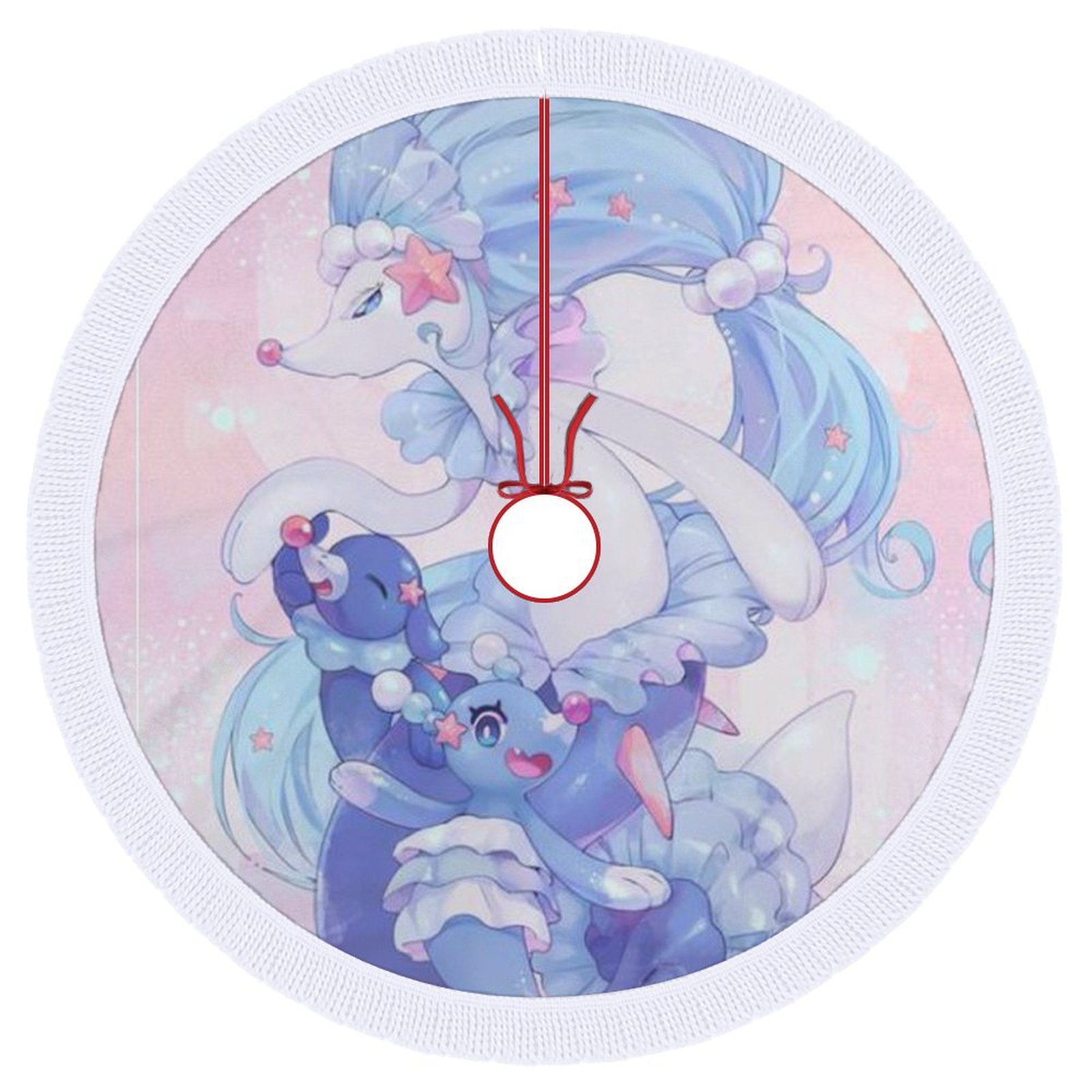 Anime Go Eevee Evolutions Christmas tree skirt Christmas tree mat with ...