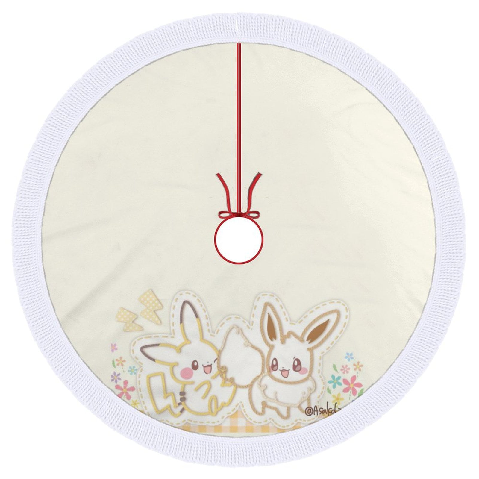 Anime Go Eevee Evolutions Christmas tree skirt Christmas tree mat with ...