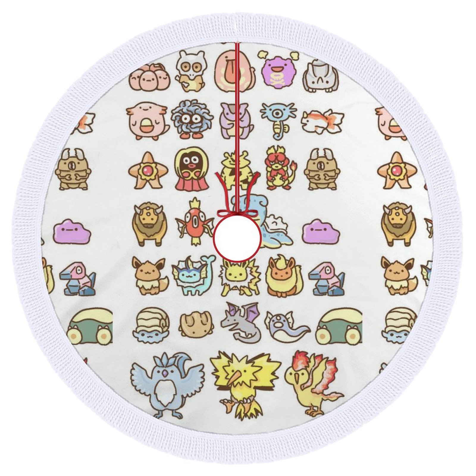 Anime Go Eevee Evolutions Christmas tree skirt Christmas tree mat with ...