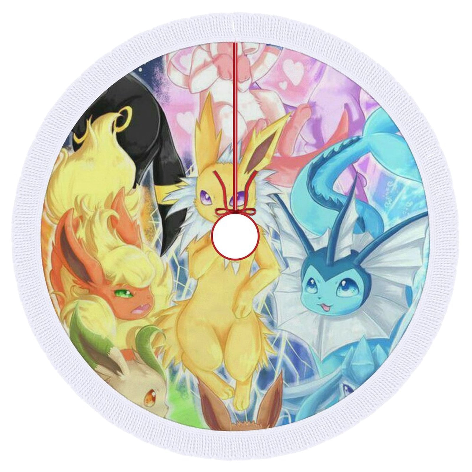 Anime Go Eevee Evolutions Christmas tree skirt Christmas tree mat with ...