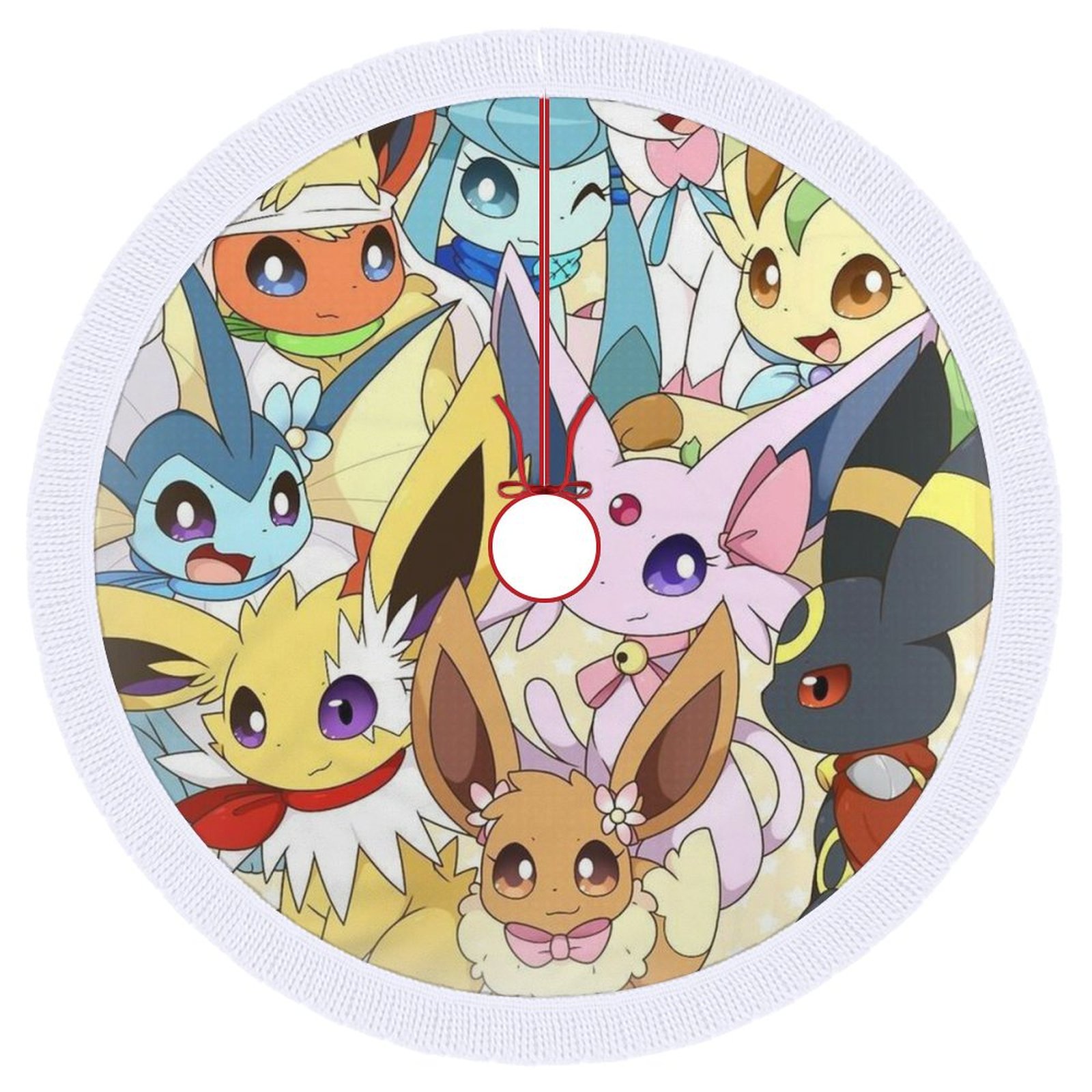 Anime Go Eevee Evolutions Christmas tree skirt Christmas tree mat with ...