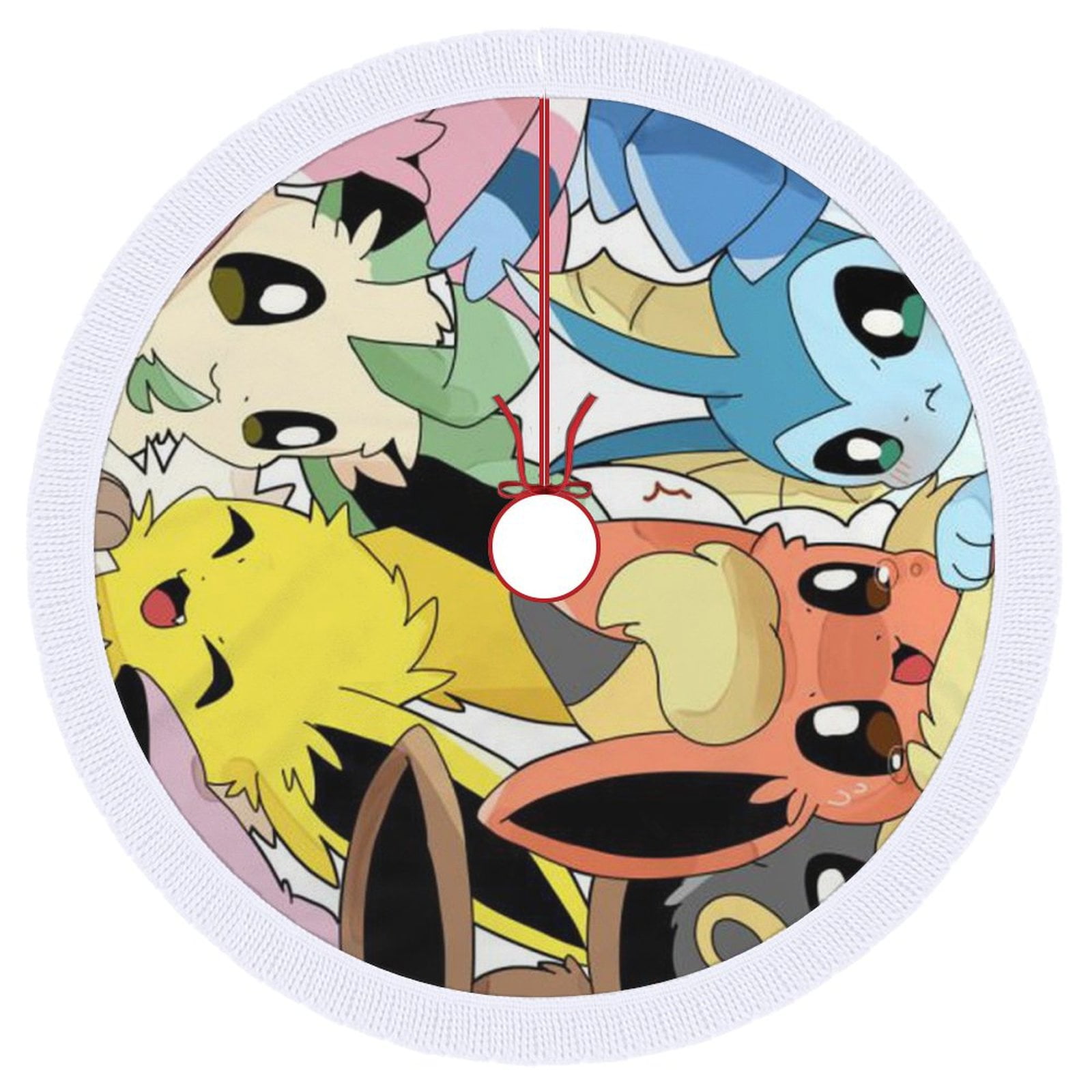 Anime Go Eevee Evolutions Christmas tree skirt Christmas tree mat with ...