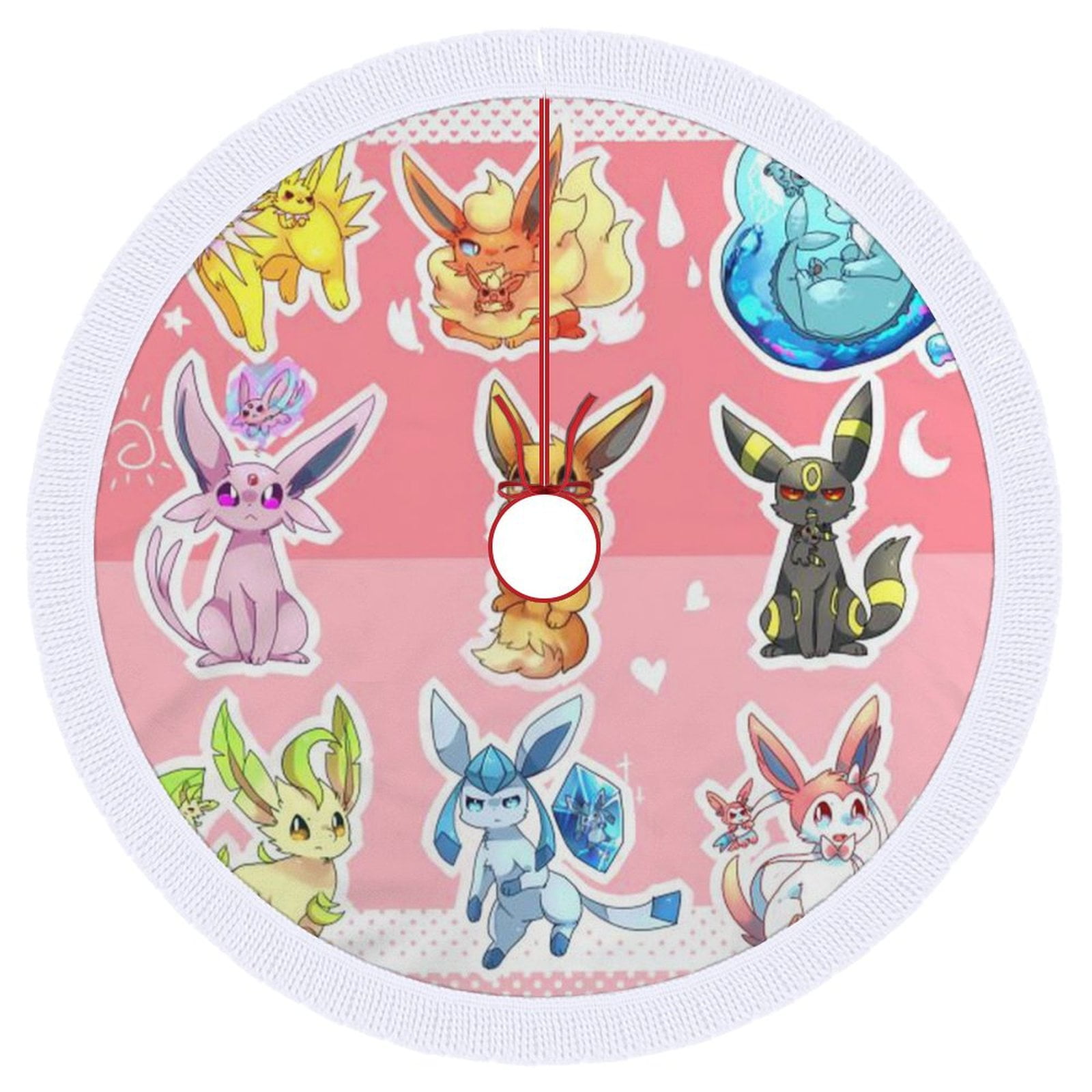 Anime Go Eevee Evolutions Christmas tree skirt Christmas tree mat with ...