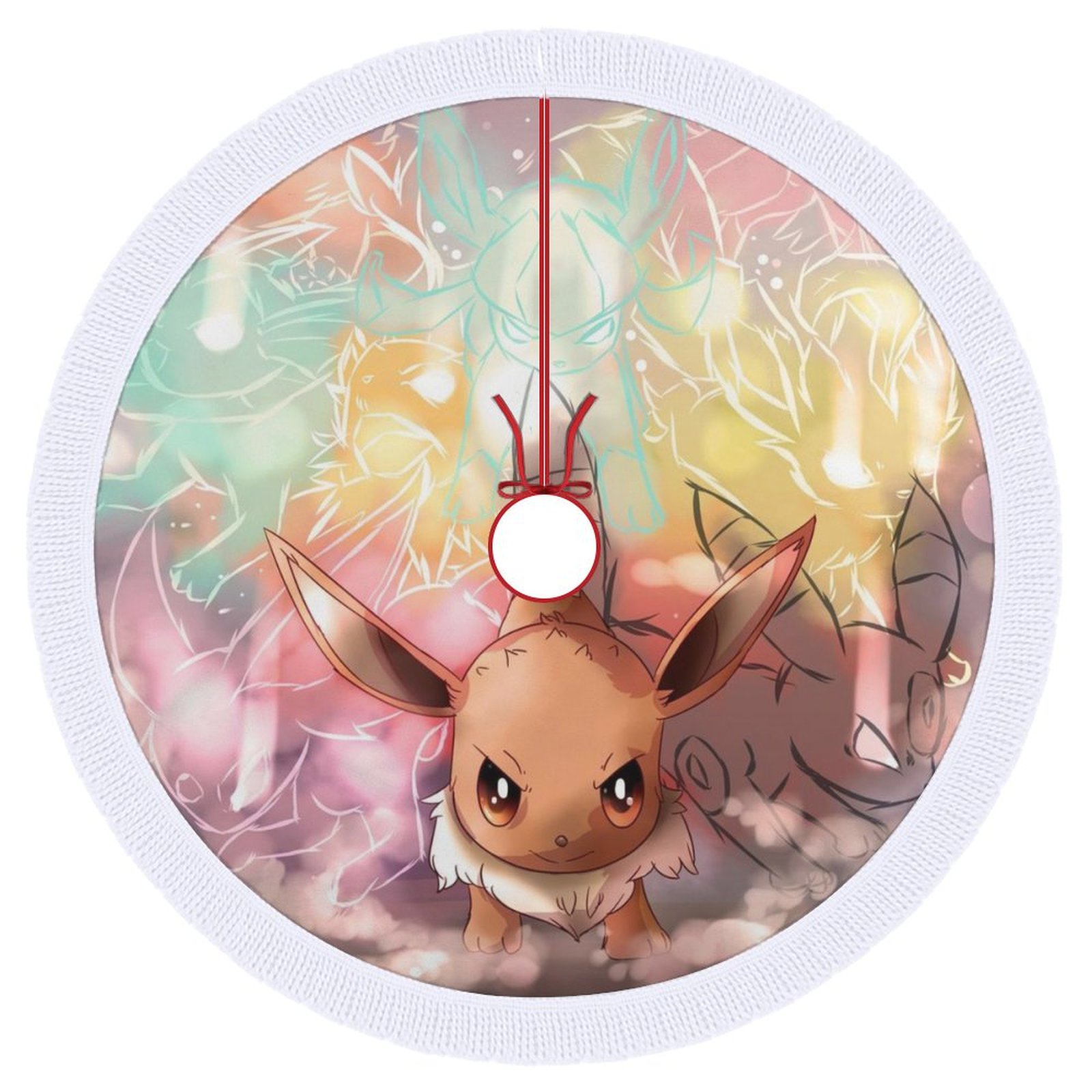 Anime Go Eevee Evolutions Christmas tree skirt Christmas tree mat with ...