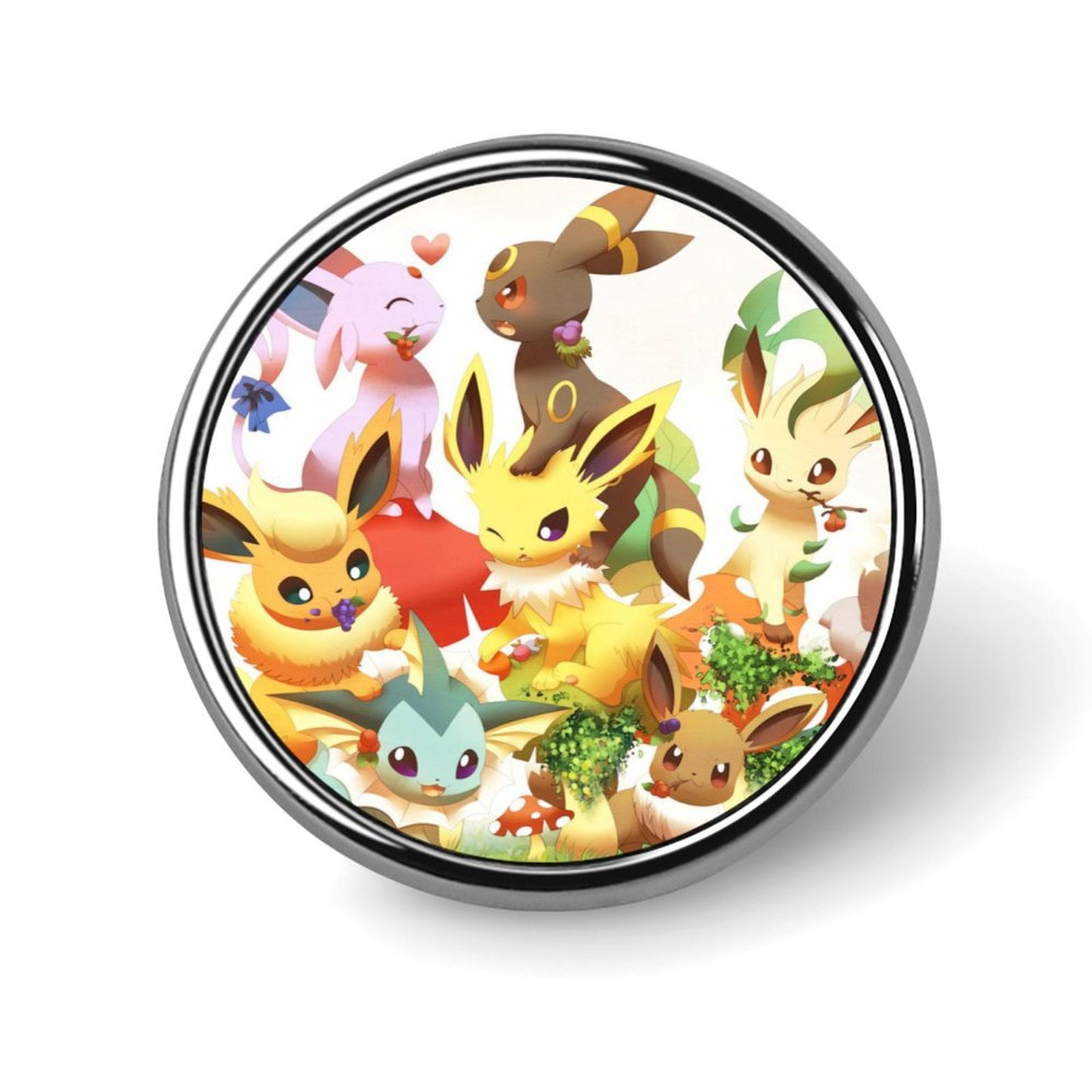 Anime Go Eevee Evolutions Circle Badges Round Chest Pins Brooch Decor ...