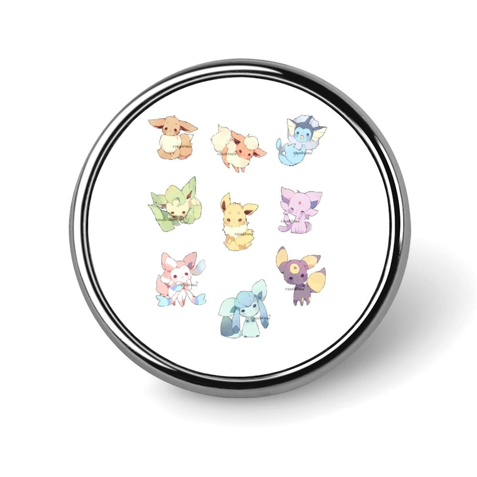 Anime Go Eevee Evolutions Circle Badges Round Chest Pins Brooch Decor ...