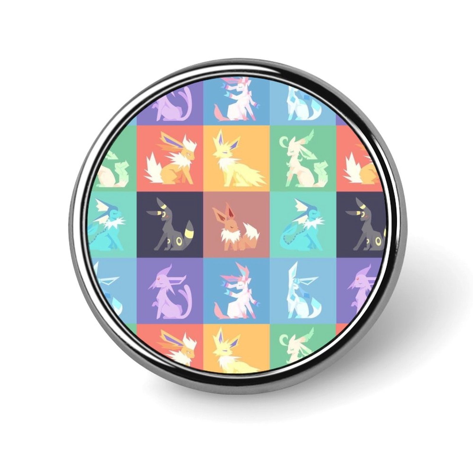 Anime Go Eevee Evolutions Circle Badges Round Chest Pins Brooch Decor ...